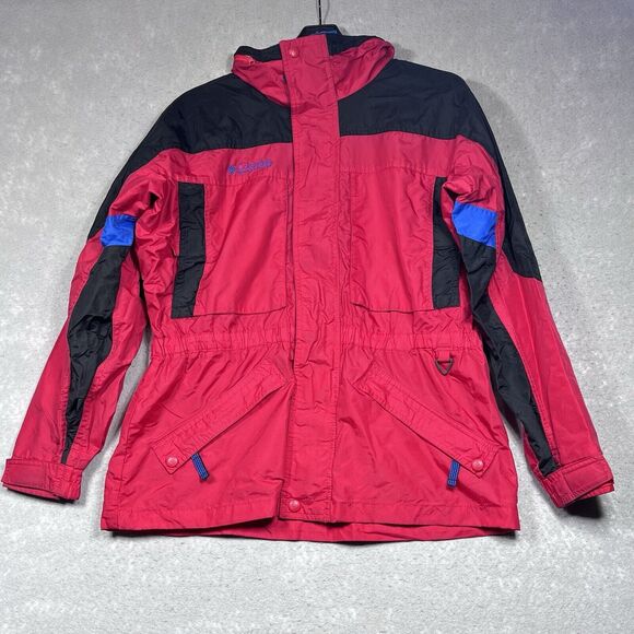 Columbia | Jackets & Coats | Vintage Columbia Jacket Boys 416 Red Black ...